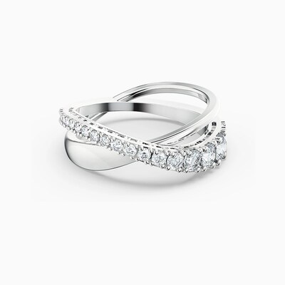 New double-breasted ring with attractive interwoven thread f