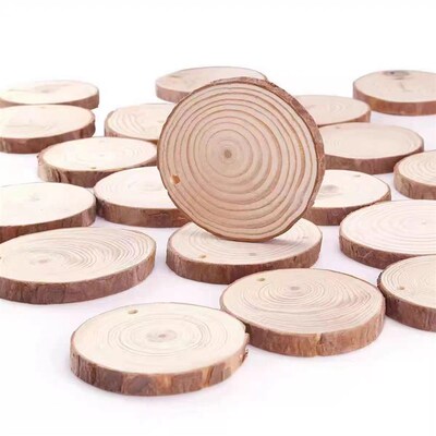 Natural Round Wooden Slices Circles DIY Christmas Ornament
