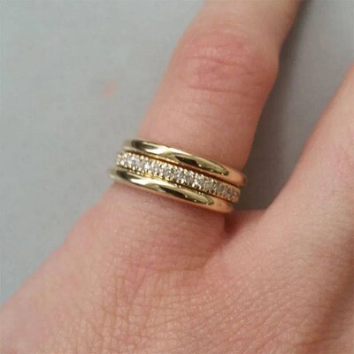Huitan 2023 NEW Fashion Wedding Ring For Women Micro Paved C