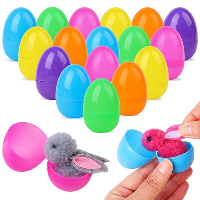 24/48Pcs Cute Easter Egg with Rabbit Figure for Kids Easter