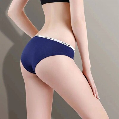 3 PCs Letter Print Briefs Comfy & Breathable Sretchy Intimat