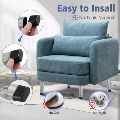 16pcs Silicone Chair Leg Socks Transparent Oval Table Floor