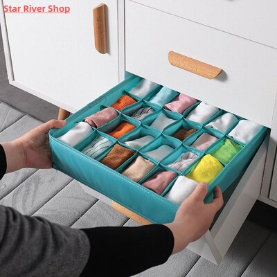 24 Girds Underwear Drawer Organizer Storage Dividers Closet