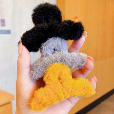 New Plush Back of Head Clasp Hairy Pontail Clip Hairpin Hair