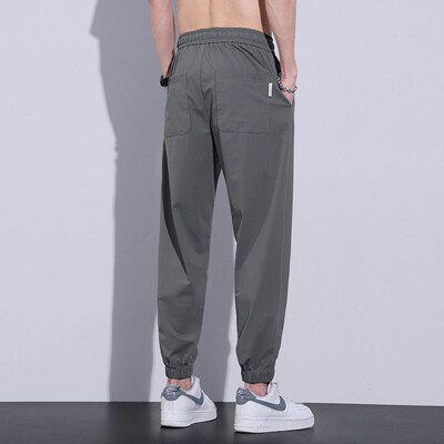 Ice Silk Pants Mens Summer New Fashionable All-match Ankle