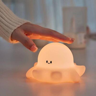 Baby Octopus Patting Light, Cute Animals Silicone Night Ligh