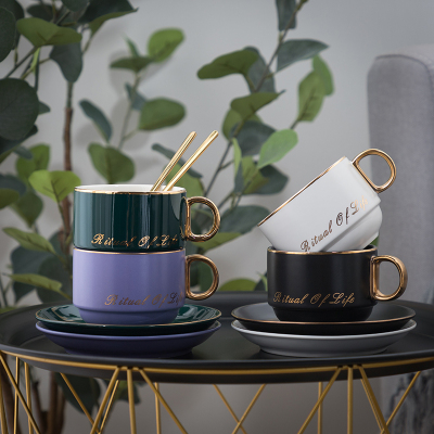 2021 Ceramic coffee cup European high-end tea cup set gift