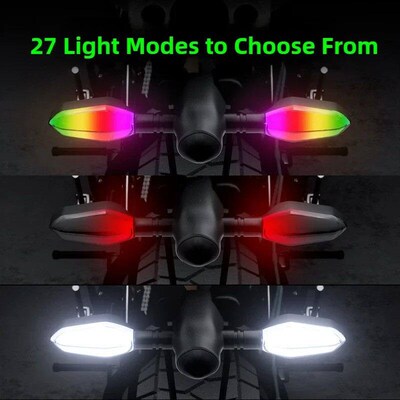 2PCS Universal Motorcycle Projection Lamp Sequential Flowing