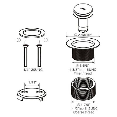 Chrome Tip Toe Bathtub Tub Drain Conversion Kit Assembly,