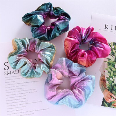 Glitter Lady Hair Scrunchies Ring Elastic Hair Bands Pure Co