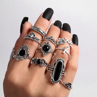 Finger Rings Set Women Knuckle Rings Female Jewelry 戒指套装