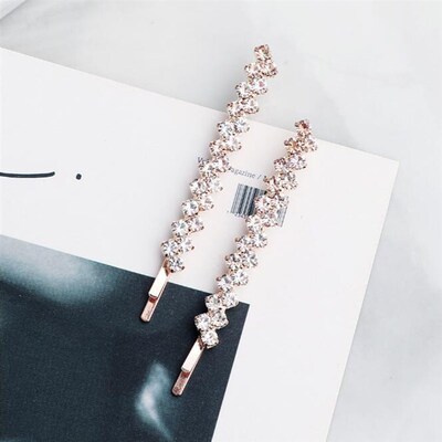 2Pcs New Women Shining Crystal Rhinestone Luxury Hair Clips