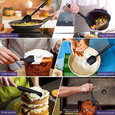 6Pcs Silicone Spatulas Set Heat Resistant Cooking Spatula Fo