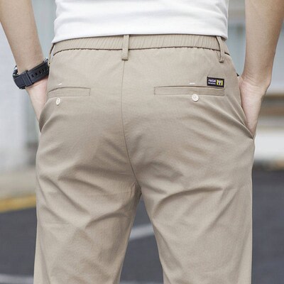 Mens Casual Pan Summer Thin Loose Straight tendy Stetch Sli