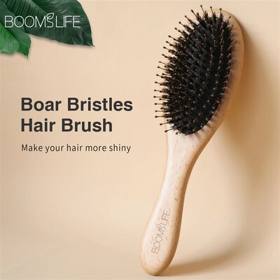 Custom Boar Bristle Hair Brush Women Hair Anti-Static Scalp