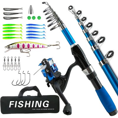 Fishing Rods and Reels Travel Telescopic Spinning Fishing Ro