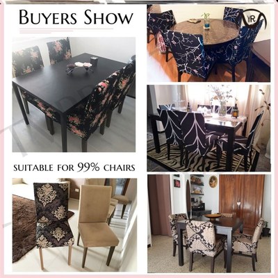 Spandex Elastic Printing Dining Chair cover Anti-dirty Kitch
