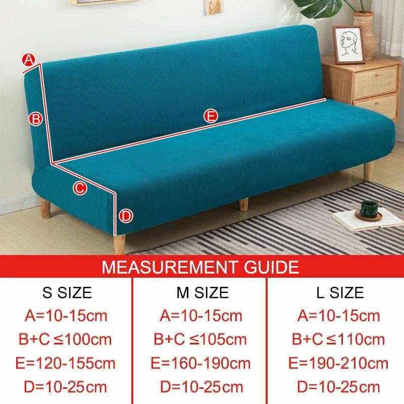 Polar Fleece Fabric Armless Sofa Bed ver Solid Color Without