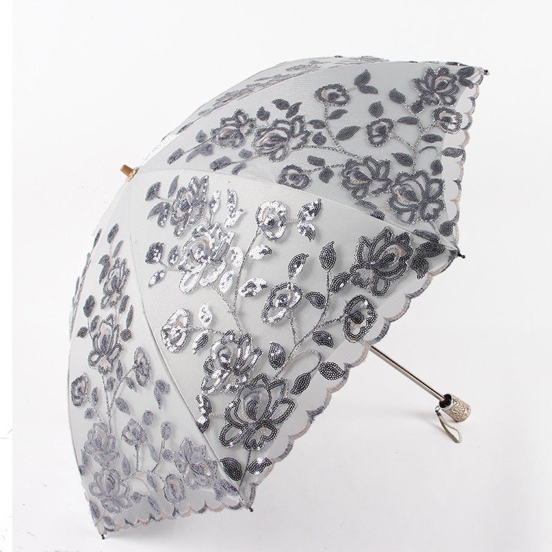 Vinyl Sun Umbrella Embroidered Lace Umbrella Aurora Umbrella