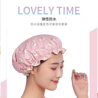 Double-layer Bathing Shower Cap, Hair Protection Kitchen Oil