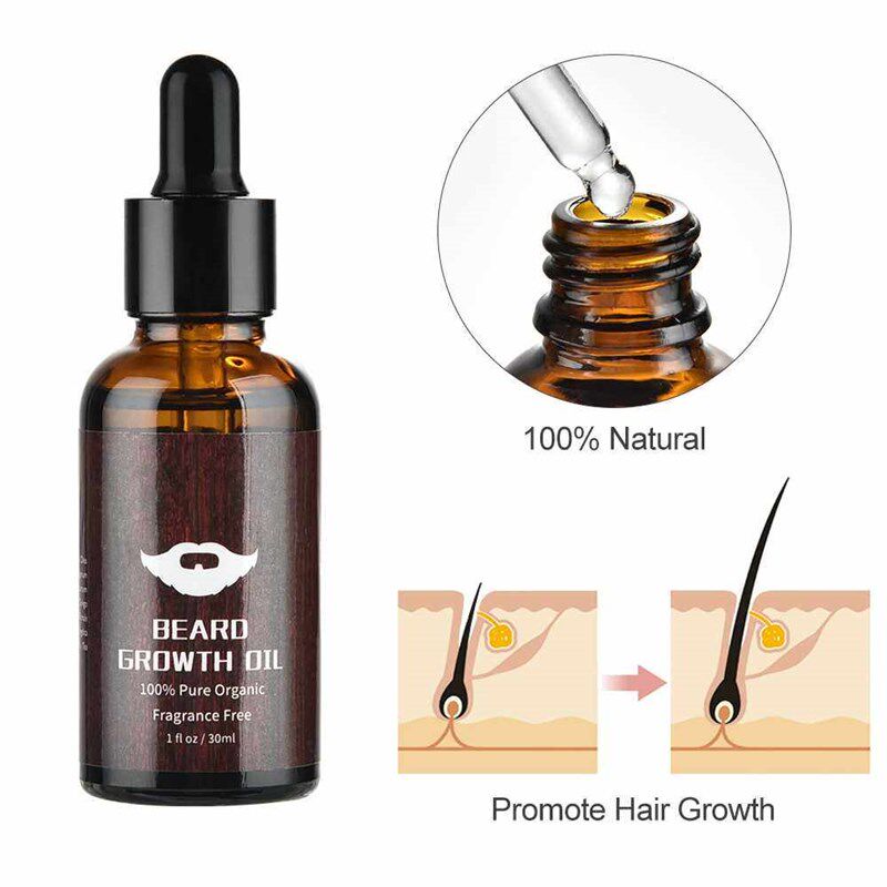 4pcs set Barbe Beard Growth Kit Essence Oil Enhancer Nouri