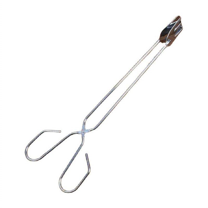 Long-handled traditional fire tongs, honeycomb coal tongs, f