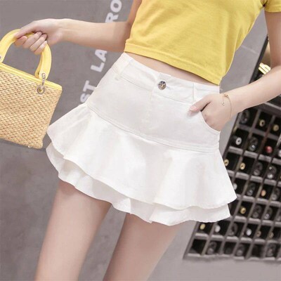 Retro Denim Shorts Skirt Women Summer 2024 Sreetwear Ladies