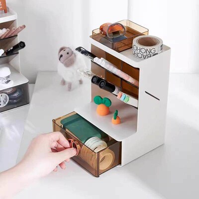 Cosmetic storage box with a slanted insert design, suitable
