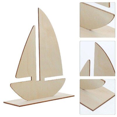 10 Pcs DIY White Embryo Sailboat Kindergarten Craft