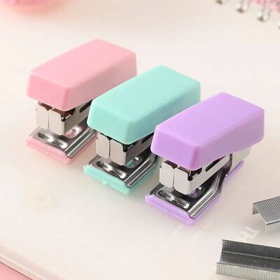 Mini Morandi Color Metal Stapler Set with Staples Binding To