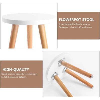 Flower Pot Stand Housewarming Gift Wooden Round Stool Home