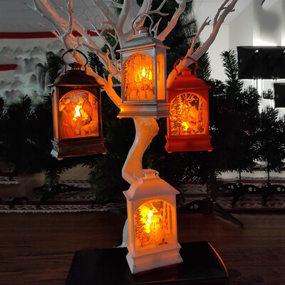 Christmas decorations portable Christmas lights painted tran