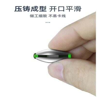 Olive-colored Japanese style open slot lead sinker set for f