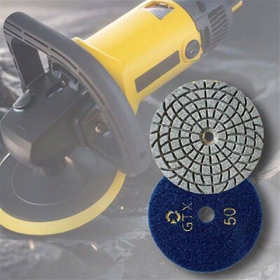 2 Pcs 100mm/4inch Diamond Polishing Pad 50-500 Grit