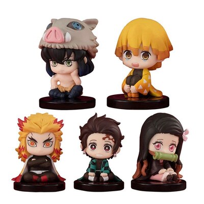 4-5cm Demon Slayer figure Tanjiro Nezuko figurine Inosuke Ze