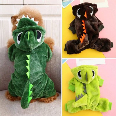 Soft Warm Dog Clothes Winter Dog Dinosaur Makeover for Dogs