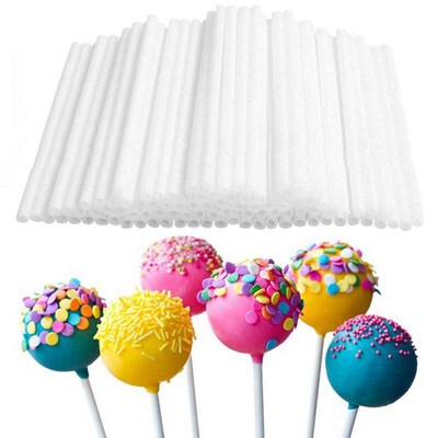 80Pcs Plastic Lollipop Stick Safe White Cake Sucker Sticks F