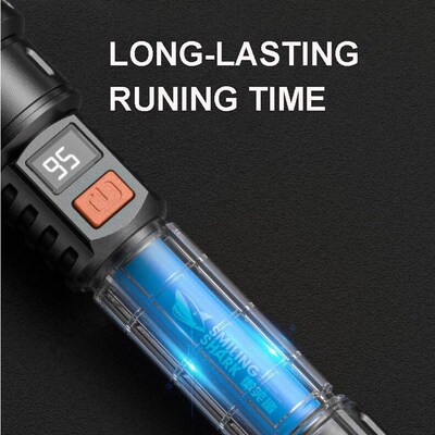 Outdoor high brightness zoom flashlight with COB side light