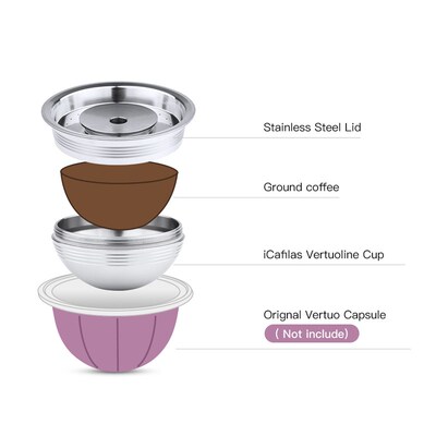 RECAFIMIL Reusable Capsule For Nespresso Vertuo Next Coffee