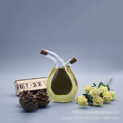 Dual-purpose Oil Pot Cork Transparent Glass Seal Oil Pot Hou