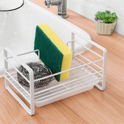 Wrought Iron Kitchen Sponge Drain Rack Sink Cleaning Rag Sto