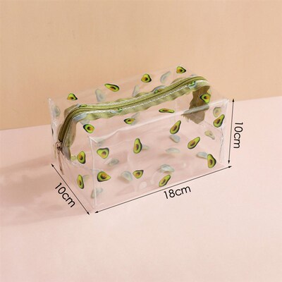Kawaii Cute Transparent Cosmetic Bag Large Capacity Portable