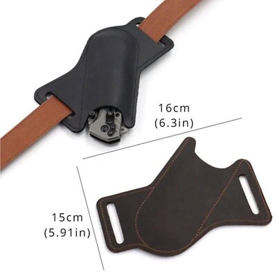 1pcs Leather Anti-scratch Storage Sheath Folding Flick Knife