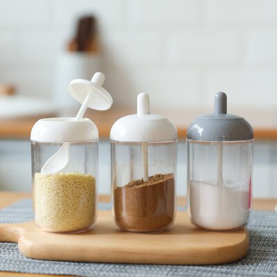 Home Cute Plastic Seasoning Jar Japanese Seasoning Box Kitch
