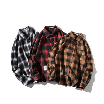 Flannel Plaid Shirts Men Sreetwear Casual Versatile 2023 Aut