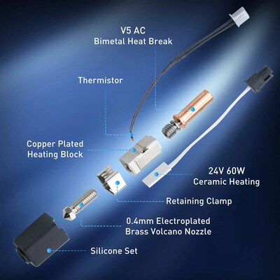 Upgrade for Anycubic Kobra 2 Hotend Kit,Thermistor Heater Ca
