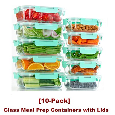 Glass Meal Prep Containers  Food Storage Airtight Lunch