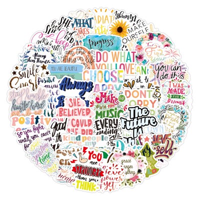 50Pcs pack Motivational Phrases Sticker Quotes Sentences