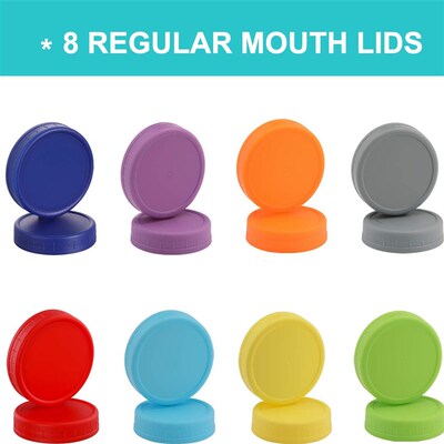 Plastic Mason Jar Lids Colored Storage Caps for Canning Jars