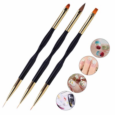 Nail Art Lines Painting Pen Brush Double Head UV Gel Polish